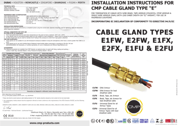 CMP Cable Gland Type "E" Installation Instructions | Manualzz