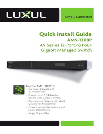 Luxul AV AMS-1208P Quick Install Guide | Manualzz