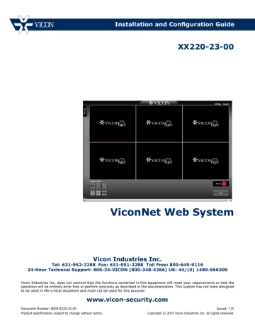 Vicon Web and Mobile Server Setup guide | Manualzz
