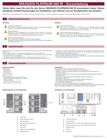 MAXDATA PLATINUM 600 IR M2 Kurzanleitung | Manualzz
