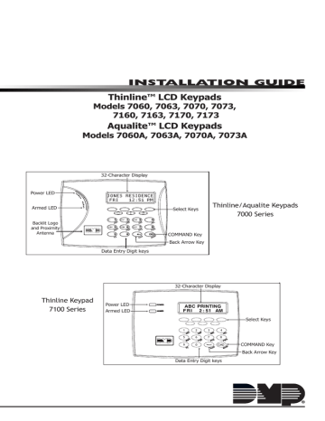 DMP Electronics Thinline 7073 Installation manual | Manualzz