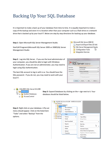 SQL database Instructions | Manualzz