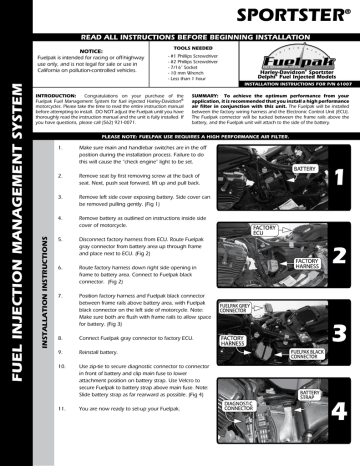 Fuelpak Fuel Injection Management System Installation Instructions ...