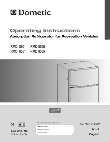 Dometic RMD 8501 Owner Manual | Manualzz