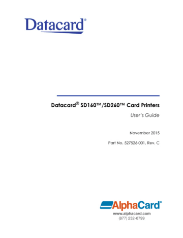 About this Manual. DataCard SD260, SD160 | Manualzz