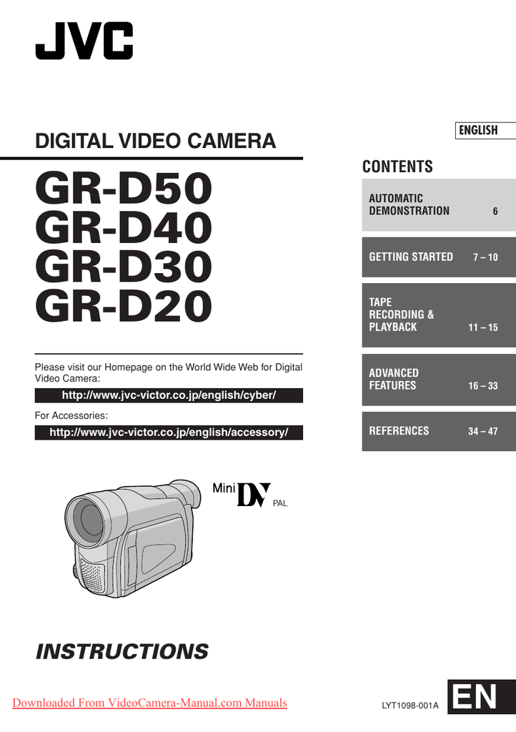 JVC GR-D50E User Guide Manual Pdf | Manualzz