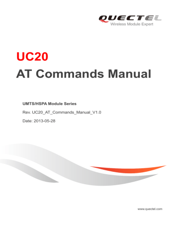 Quectel UC20 AT Commands Manual | Manualzz