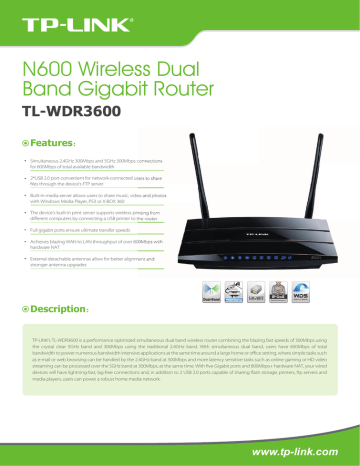 TP-LINK TL-WDR3600 Specifications | Manualzz