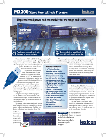 Lexicon MX300 Datasheet | Manualzz