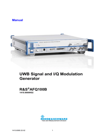 R&S®AFQ100B I/Q Modulation Generator Operating Manual | Manualzz