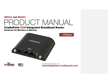 Cradlepoint COR IBR600 Series User manual | Manualzz