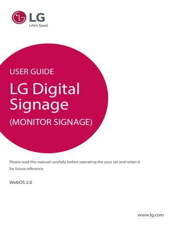 LG Digital Signage Monitor Signage User Guide | Manualzz