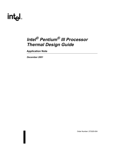 Intel Pentium III Processor Thermal Design Guide | Manualzz