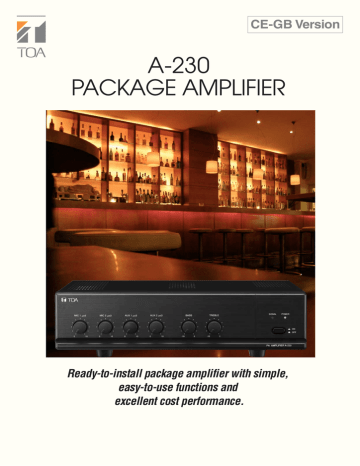 TOA A-230 CE-GB Brochure | Manualzz