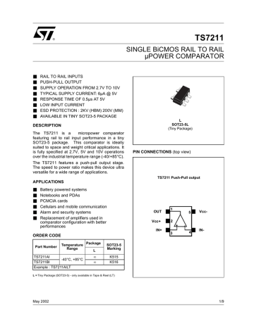 TS7211 AI, TS7211 BI Datasheet | Manualzz