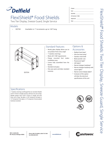 Delfield DCFSH General Manual | Manualzz