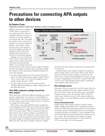 Texas Instruments Precautions for connecting APA outputs to other ...