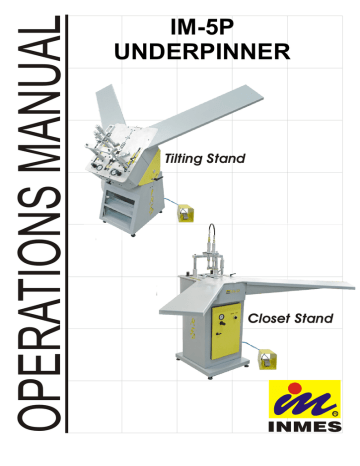 INMES IM-5P Underpinner Operations Manual | Manualzz