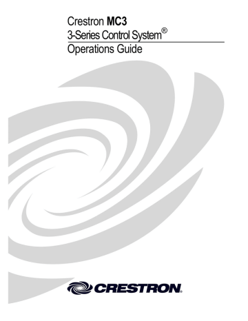 Crestron 3-Series MC3 Operations Guide | Manualzz