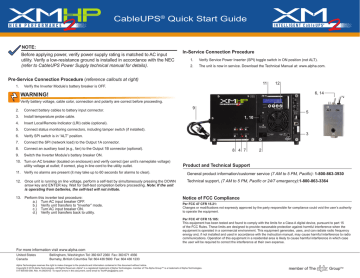 Alpha XM2 CableUPS Series Quick Start Guide | Manualzz