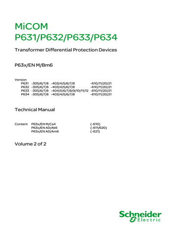 MiCOM P631, P632, P633, P634 Technical Manual | Manualzz