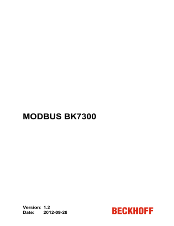 MODBUS Coupler BK7300 Manual | Manualzz
