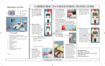 CardioChek Cholesterol Tester P•A User Guide | Manualzz