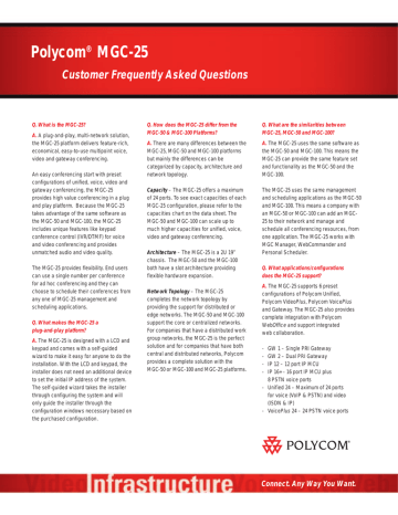 Polycom MGC 25 - Frequently Asked Questions | Manualzz