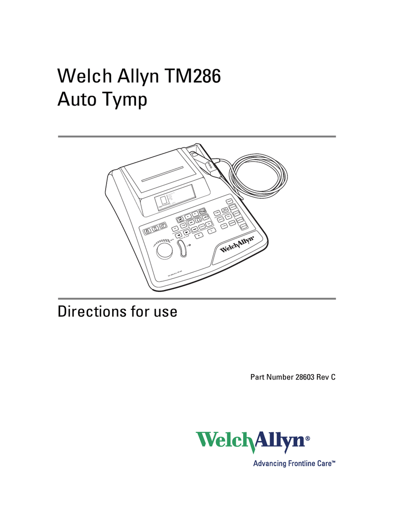 Welch Allyn TM286 Directions For Use Manual | Manualzz