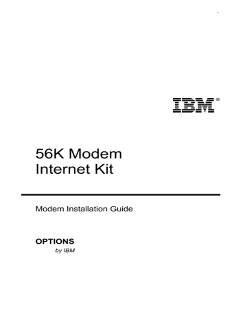 IBM 56K Modem Internet Kit User Manual | Manualzz