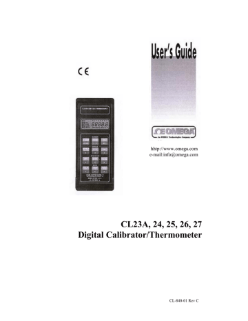 Omega CL26 Owner Manual | Manualzz