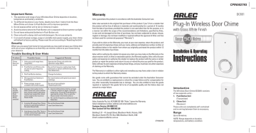 Arlec DC681 Plug In Wireless Door Chime 240V Instruction | Manualzz
