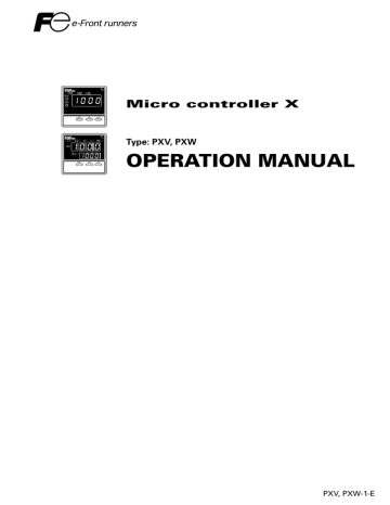 Temperature controller PXV, Temperature controller PXW OPERATION MANUAL | Manualzz
