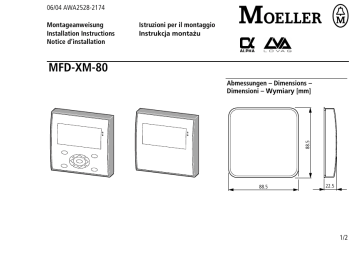 Moeller MFD-XM 80 Panel operators Instrukcja montażu | Manualzz