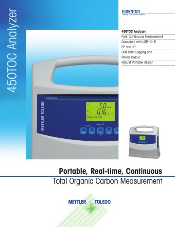 Mettler Toledo 450TOC Analyzer Datasheet | Manualzz