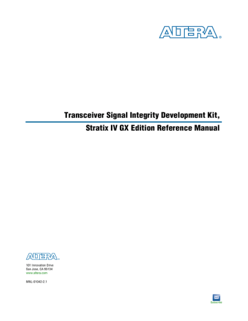 Transceiver Signal Integrity Development Kit Stratix IV GX Edition ...