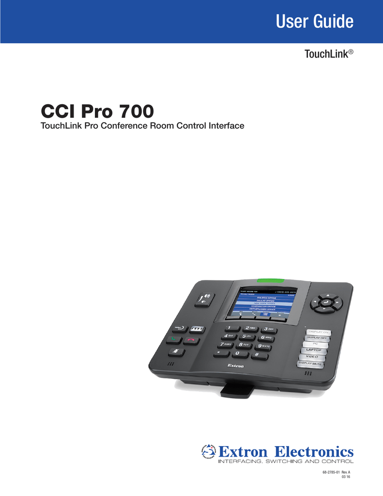 Extron electronics CCI Pro 700 User manual | Manualzz