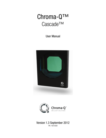 Chroma-Q Cascade User Manual | Manualzz