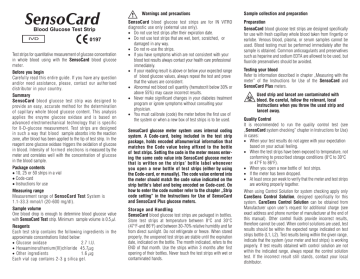 SensoCard Blood Glucose Test Strip User Manual | Manualzz