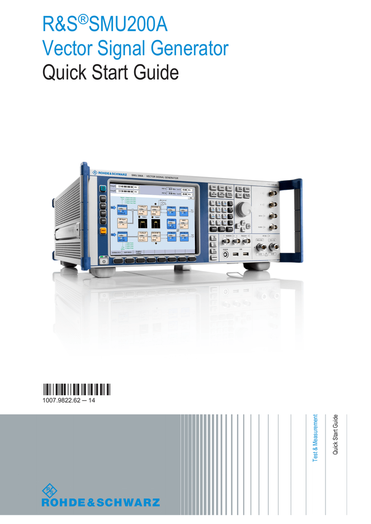 Rohde&Schwarz SMU200A Quick Start Guide | Manualzz