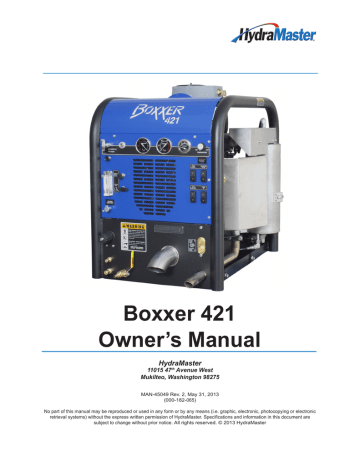 HydraMaster Boxxer 421 Owner's Manual | Manualzz