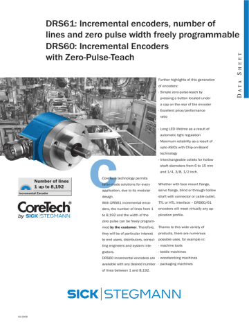 Sick DRS60 DRS61 Incremental Encoders Product information | Manualzz