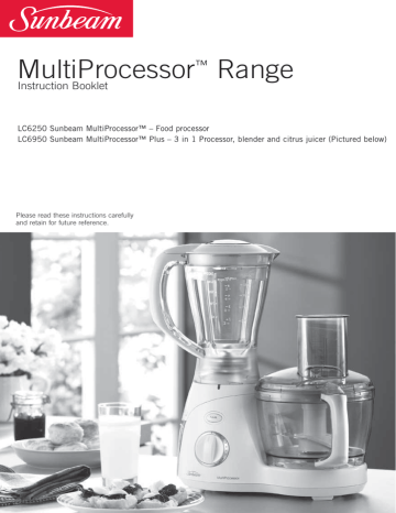 Sunbeam MultiProcessor LC6950 Instruction Booklet | Manualzz