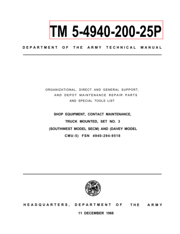 Shop Equipment SECM, CMU-5 Technical Manual | Manualzz