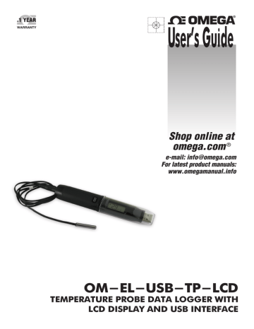 Omega OM-EL-USB-TP-LCD Owner Manual | Manualzz