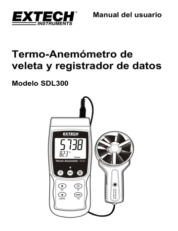 Extech Anemómetro termo SDL300 Manual del usuario | Manualzz