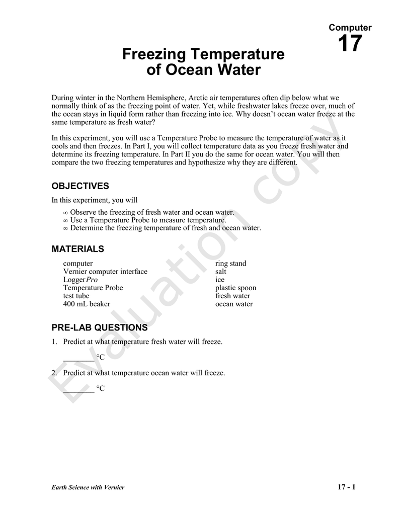 boiling and freezing point of seawater