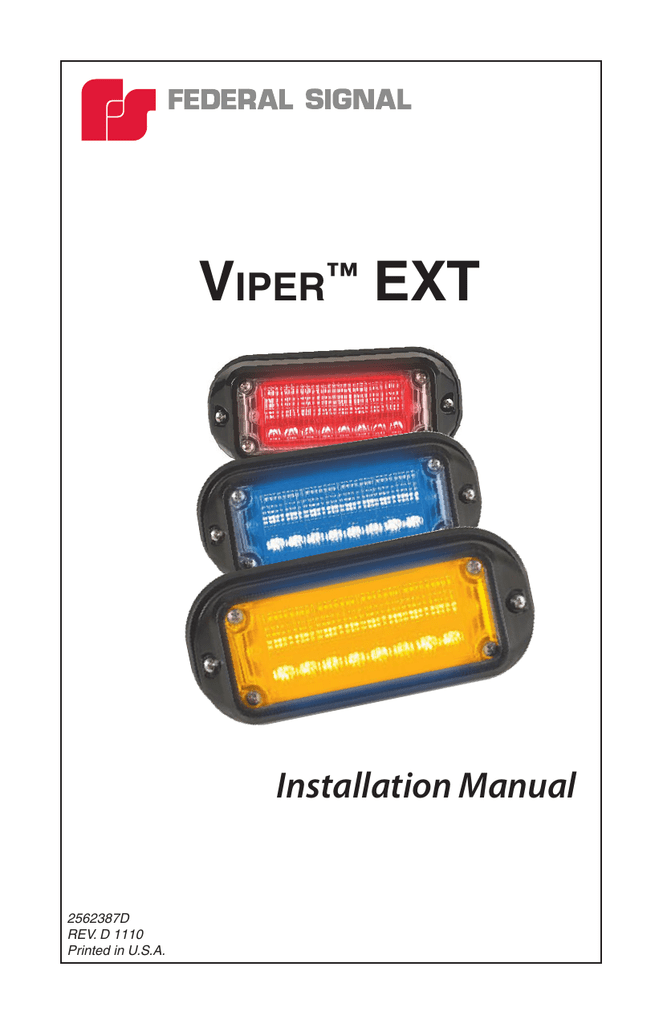 Federal Signal Viper EXT Product Manual | Manualzz