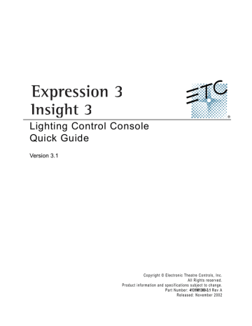 ETC Expression 3 Insight 3 Quick Guide | Manualzz