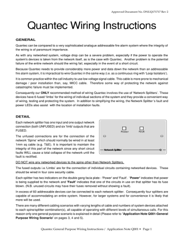 Quantec fire alarm system Wiring Instructions | Manualzz